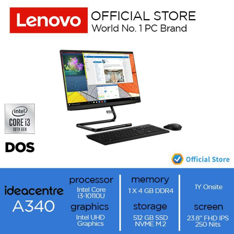 Jual Lenovo Ideacentre A340-24IWL Core i3-10110U 4GB 512SSD - DOS di ...