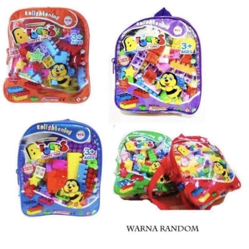 Jual Mainan Lego Block Tas Ransel isi 102pcs di Seller Dunia mainan ...