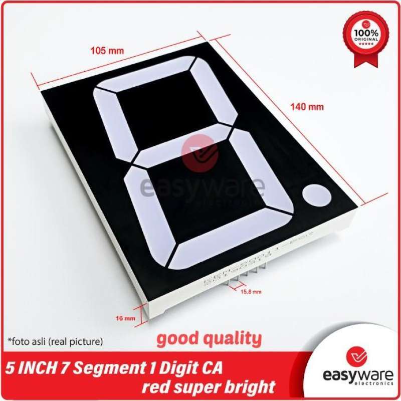 Jual 7 Segment 5 Inch Ca Super Bright Kem Original Led Seven Segment Di ...