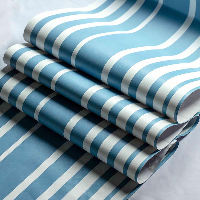 Jual Abadi 5227 Motif Garis Wallpaper Sticker - Putih Biru di Seller ...