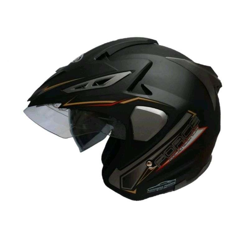 Promo Helm Motor Sni Half Face Double Visor Force Smartlock Minimalis ...