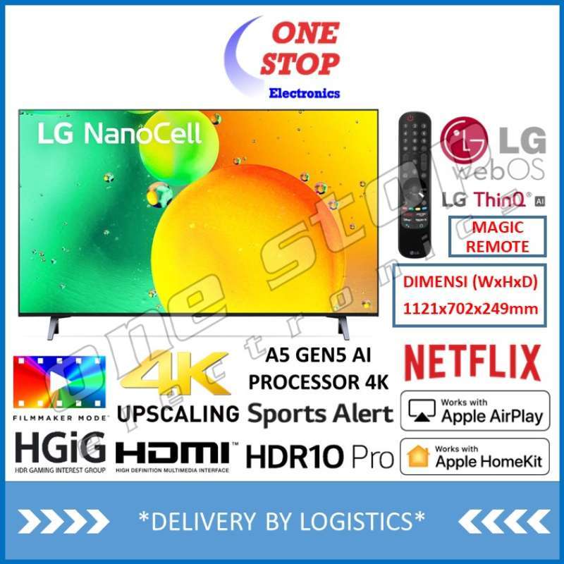 Jual [GARANSI RESMI] LG 50NANO75SQA 4K NanoCell UHD AI ThinQ Smart TV 50 Inch 50NANO75 di Seller ...