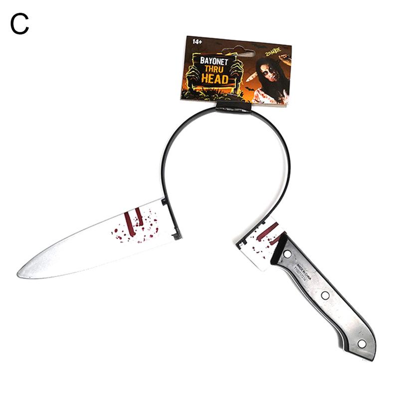 Jual Plastic Through Head Fake Knife Syringe Scissors Halloween ...