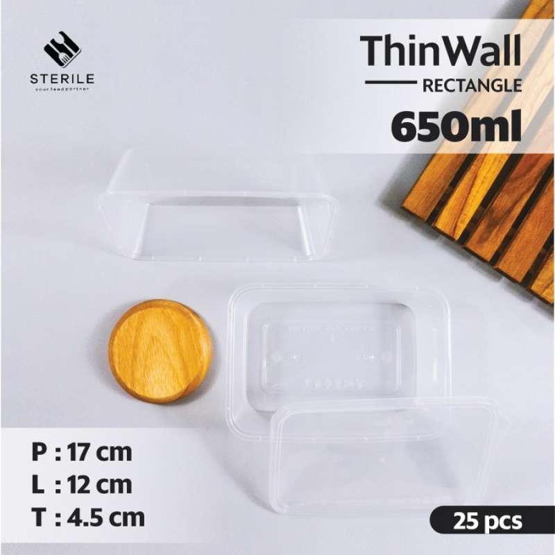 Jual Kotak Makan Plastik 650 Ml Isi 25 Pcs Thinwall 650 Ml Kotak