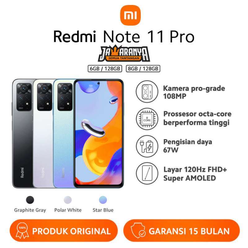Jual SMARTPHONE XIAOMI REDMI NOTE 11 PRO 8/128GB GRAY / BLUE di Seller ...