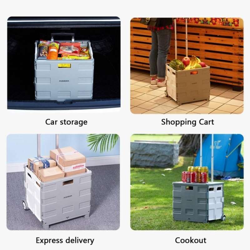 Jual Folding Storage Trolley Box Keranjang Belanja Lipat - 35l Di ...