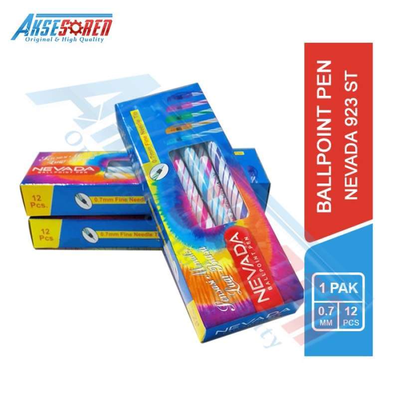 Jual Pulpen Lilin Nevada [923 ST/12 Pcs] / Pen 1 Pak Murah / Bolpoint 1 ...