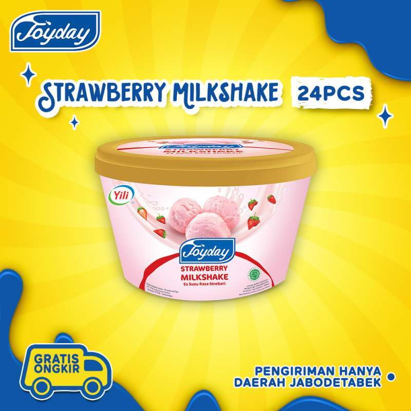Jual Joyday Ice Cream Strawberry Milkshake - Isi 24pcs Eskrim Cup Di ...