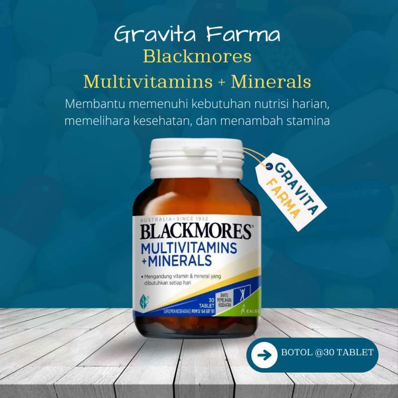 Jual Blackmores Multivitamin dan Mineral botol isi 30 tablet di Seller Apotek Gravita Farma ...