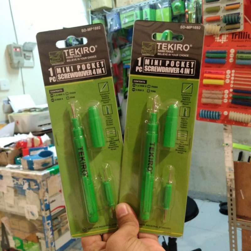 Jual Tekiro obeng set tipe pen 4 in 1 / mini pocket screwdriver di ...