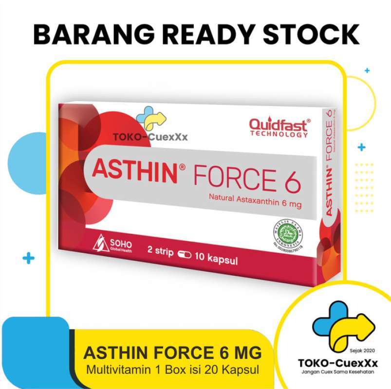 Jual OEM Asthin Force 6 Mg - Daya Tahan Tubuh [1 Box : 2 Strip @10 ...