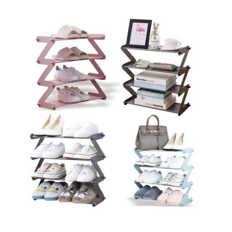 Jual RAK SEPATU / RAK SENDAL SEPATU / RAK BESI 4 SUSUN / RAK BUKU ...