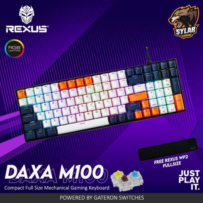 Jual Rexus Daxa M100 Compact Full Size Mechanical Gaming Keyboard ...
