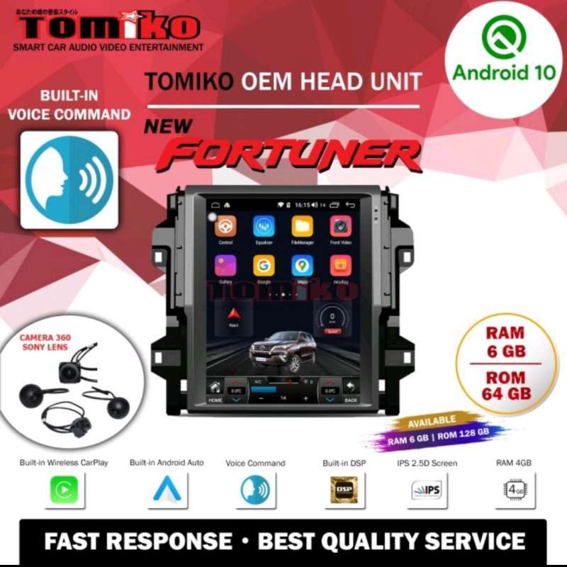 Jual Head unit Android Tomiko OEM for Toyota Fortuner Tesla + Cam 360 ...
