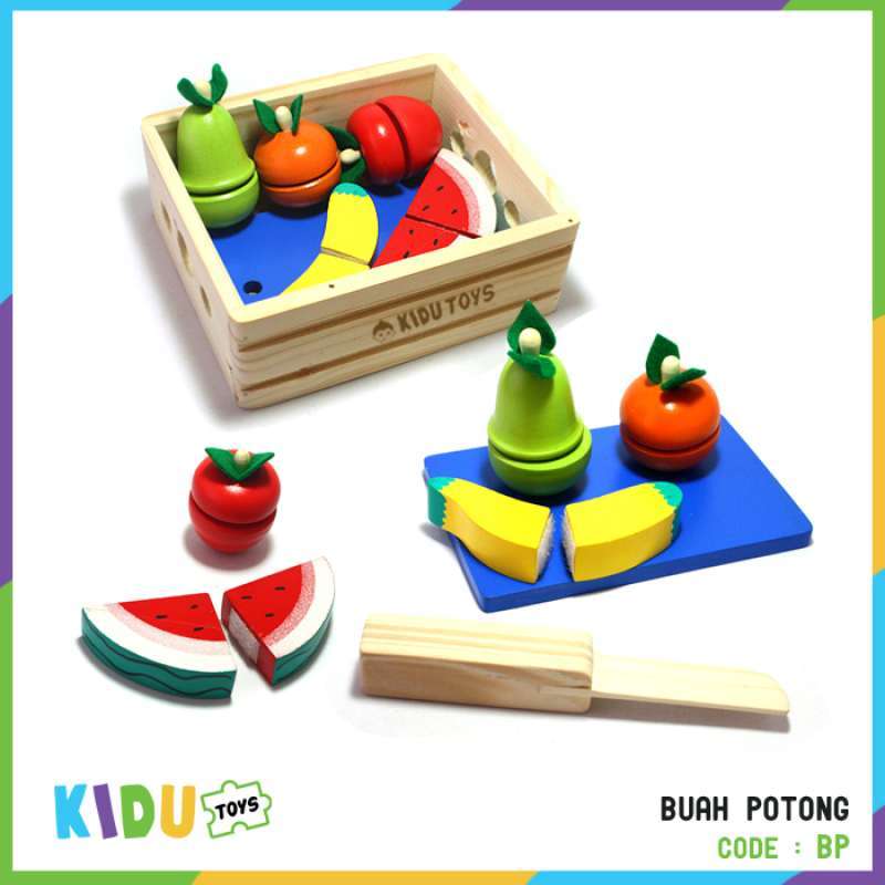 Jual Mainan Kayu Anak Edukasi Buah Potong / Pretend Play / Buah Potong ...