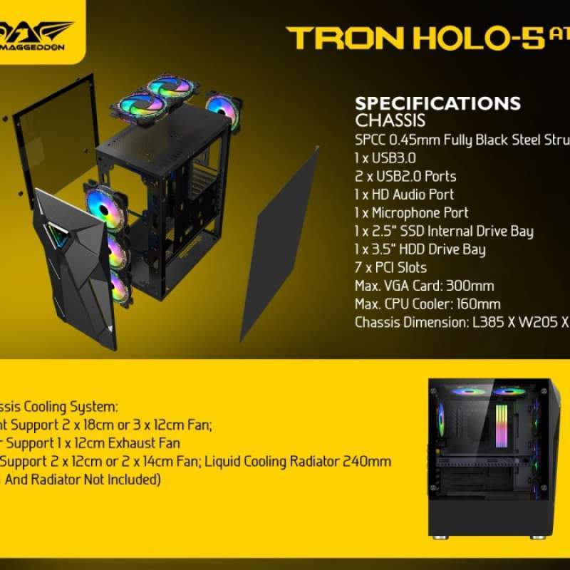 Promo Armaggeddon Tron Holo 3 Rgb Matx Case Casing Pc Gaming Diskon 12% ...