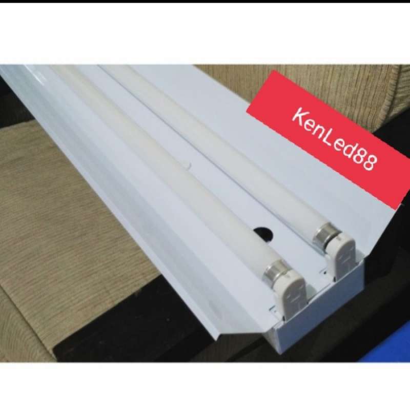 Jual Kap Lampu T8 TKO 2x18/2x8w 9W Housing TL Neon Led Tube 60cm Isi ...
