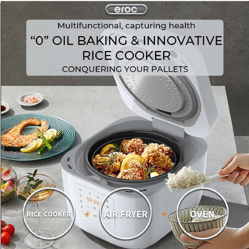 Promo Eroc Air Fryer & Rice Cooker Multicooker In One Pot - Kapasitas 6 ...