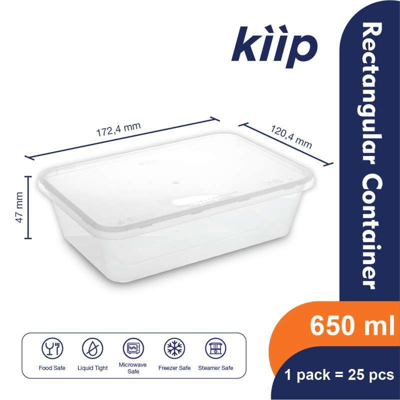 Jual Kiip Thinwall Food Container Kotak 650 Ml [25 Pcs] Di Seller Kiip