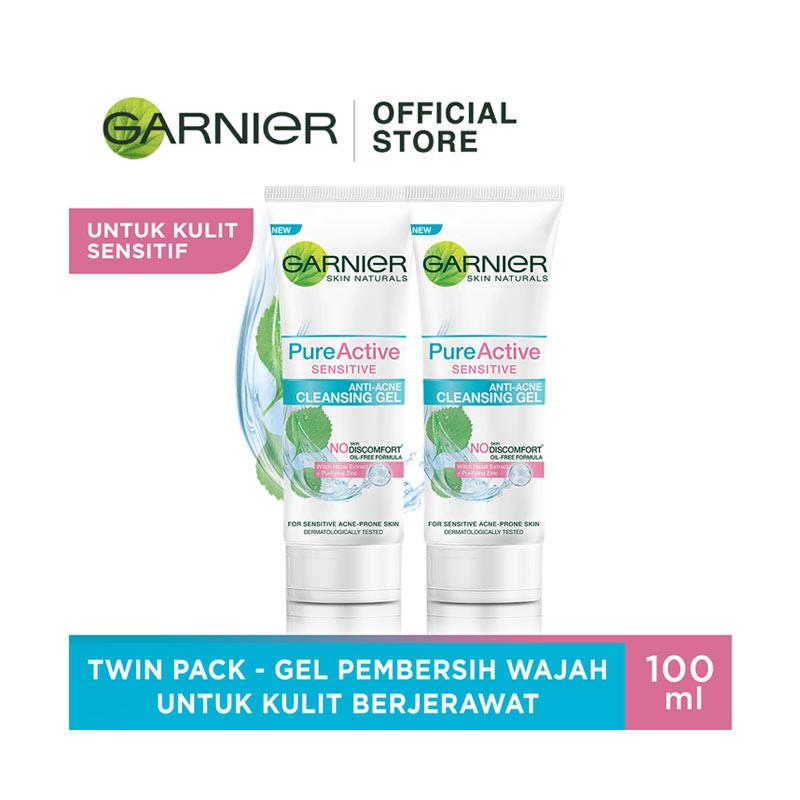 Promo Garnier Pure Active Sensitive Cleansing Gel Skin Care [twin Pack ...