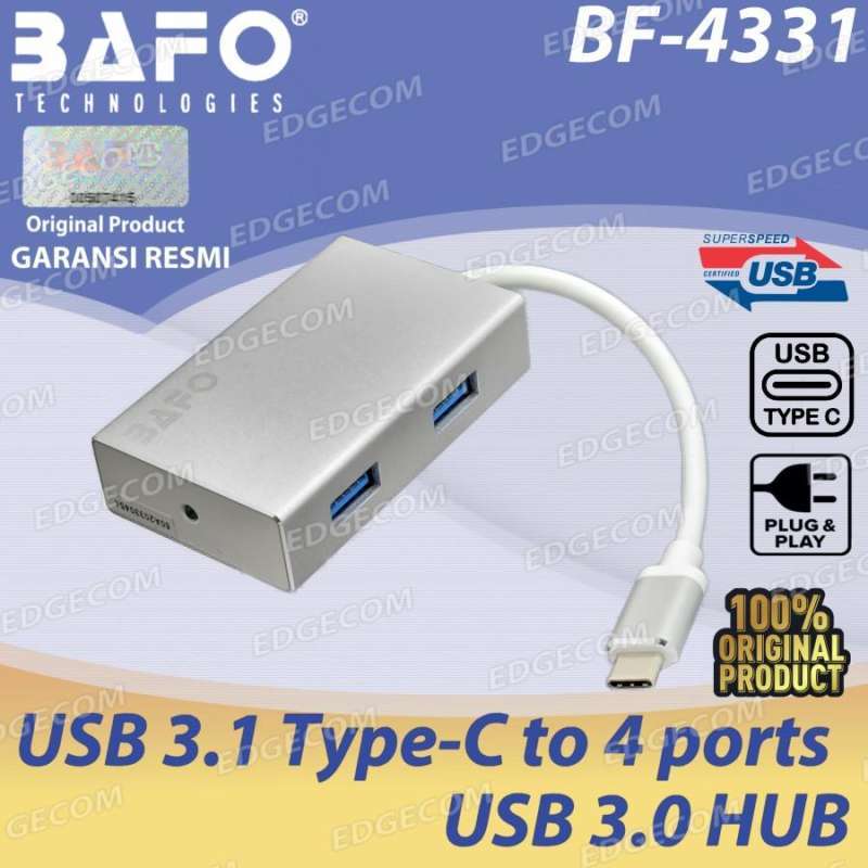 Jual USB 3.1 TYPE C to USB 3.0 HUB 4 Port BF-4331 BAFO di Seller ...