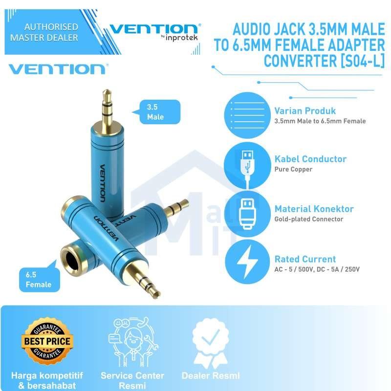 Jual Vention Audio Jack 6.5mm Female to 3.5mm Male Adapter Converter S04 di Seller Mall IT Medan ...