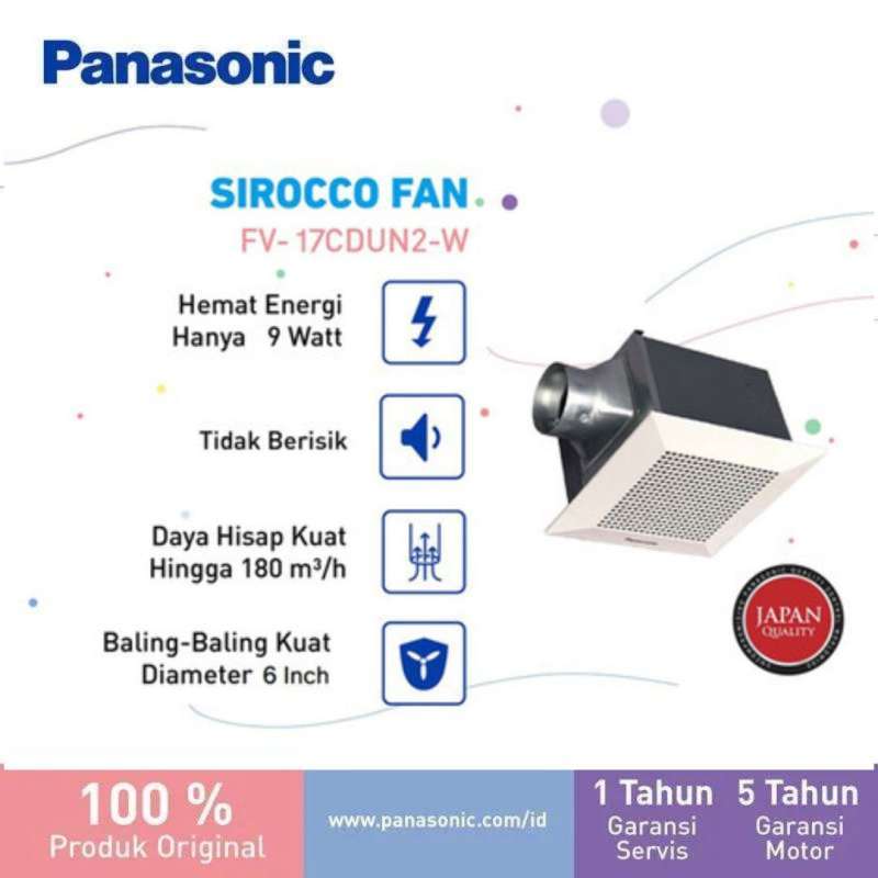 Promo Panasonic Exhaust Fan Ceiling Plafon FV-17CDUN Diameter Baling ...