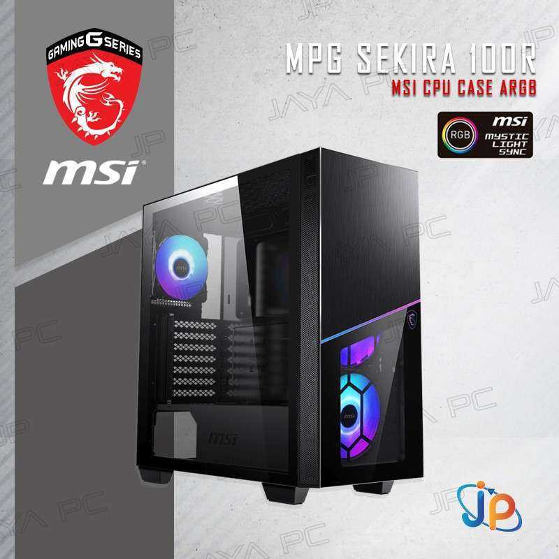 Promo MSI Gaming CPU Case MPG Sekira 100R ARGB - Tempered Glass Chassis ...