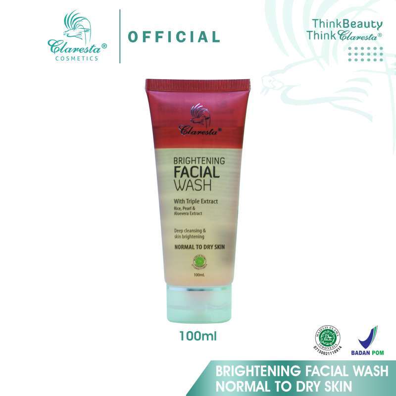 Jual Claresta Brightening Facial Wash Normal To Dry Skin 100ml di ...