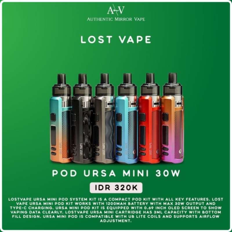 Jual Lost Vape Ursa Mini 30W 1200Mah Pod Kit 100% Authentic By Lostvape ...