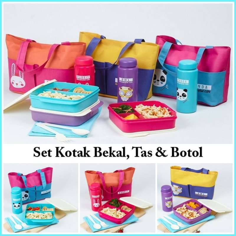 Jual OEM KOTAK BEKAL MAKAN SET LUNCH BOX SET KOTAK RANTANG SET BESERTA TAS di Seller A2 Property ...