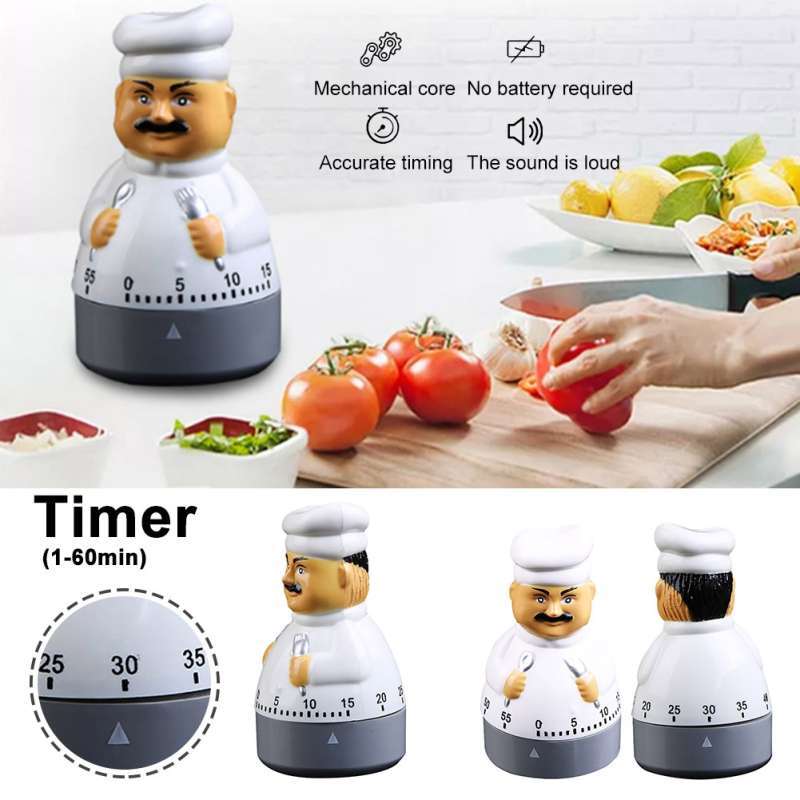 Jual Chef Design Kitchen Electronic Mechanical Countdown Timer ...