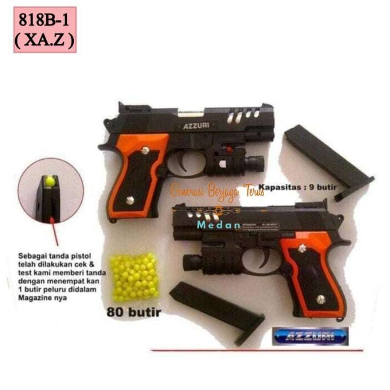 Jual Mainan Pistol Spring Laser Peluru Bulat Tembakan Senjata Kokang di ...