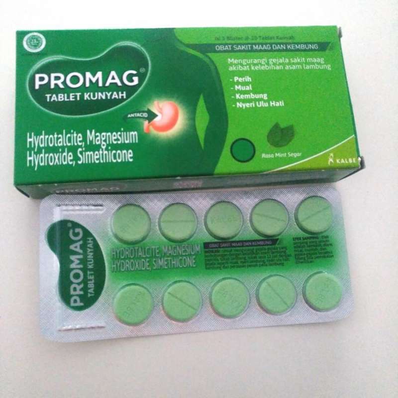 Jual promag tablet kemasan baru new pack strip isi 10 tab obat maag ...