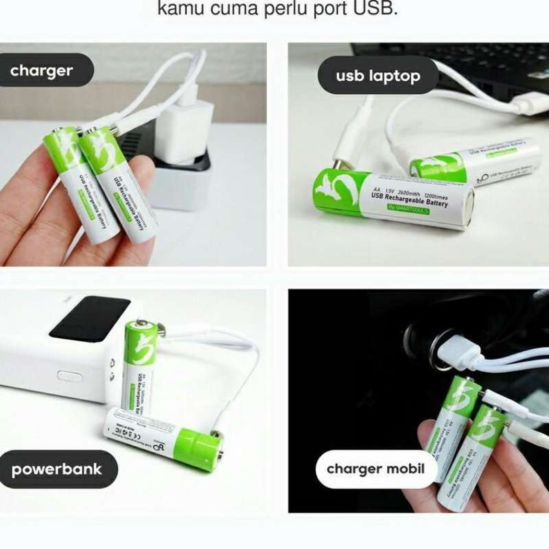 Jual Baterai A2 Aa Cas 1,5v Charger Usb Type C 1.5v Isi Ulang 1,5 Volt ...