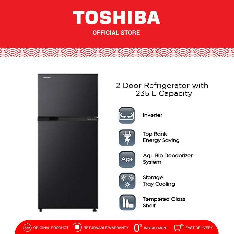 Promo TOSHIBA Kulkas 2 Pintu GR-B31IS Kapasitas 235L - Inverter Refrigerator Diskon 13% di ...