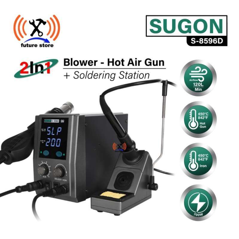 Promo Sugon S-8596D Blower+Solder - Blower - Solder - Hot Air Gun 2 In 1 Ori Diskon 11% di ...