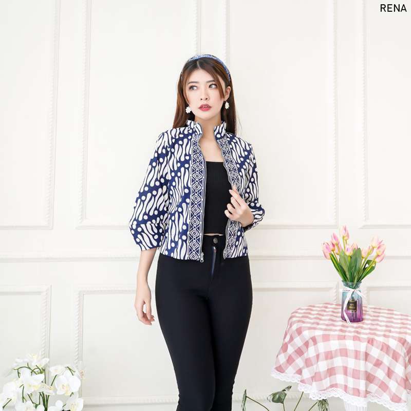 Jual Evercloth Rena Jaket Batik Wanita Jacket Wanita Outer Rompi Wanita ...