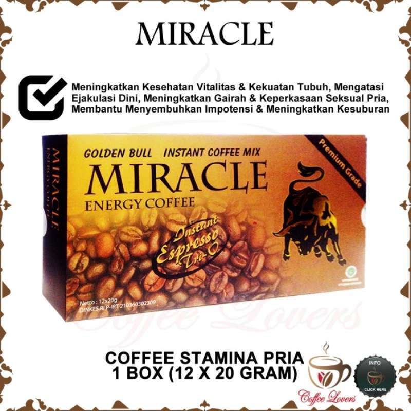 Jual Kopi Miracle Miracle Coffee Stamina Pria 12 Sachet(Box) di Seller ...