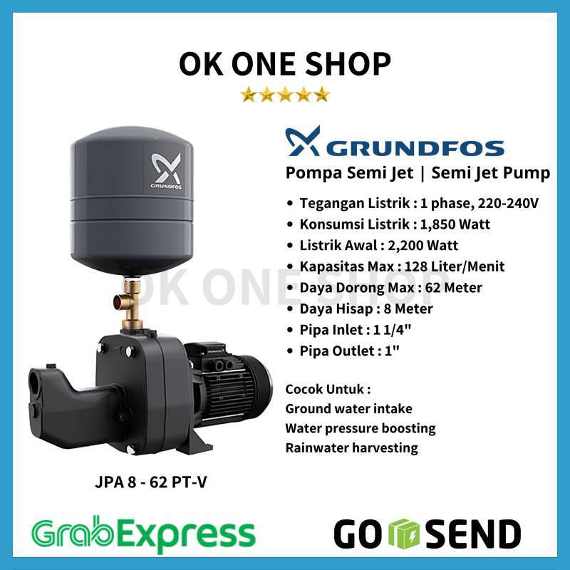 Jual Grundfos Pompa Semi Jet JPA 8-62 PT-V Stainless | Semi Jet Pump di ...