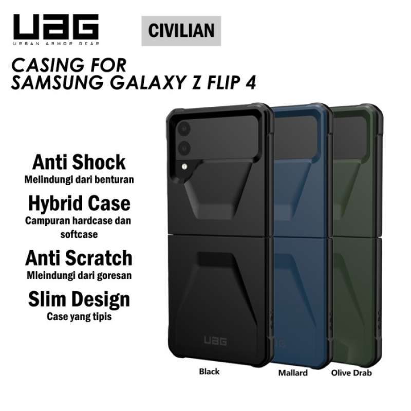 Jual Case Samsung Galaxy Z Flip 4 Casing Uag Civilian Hinge Hybrid Slim