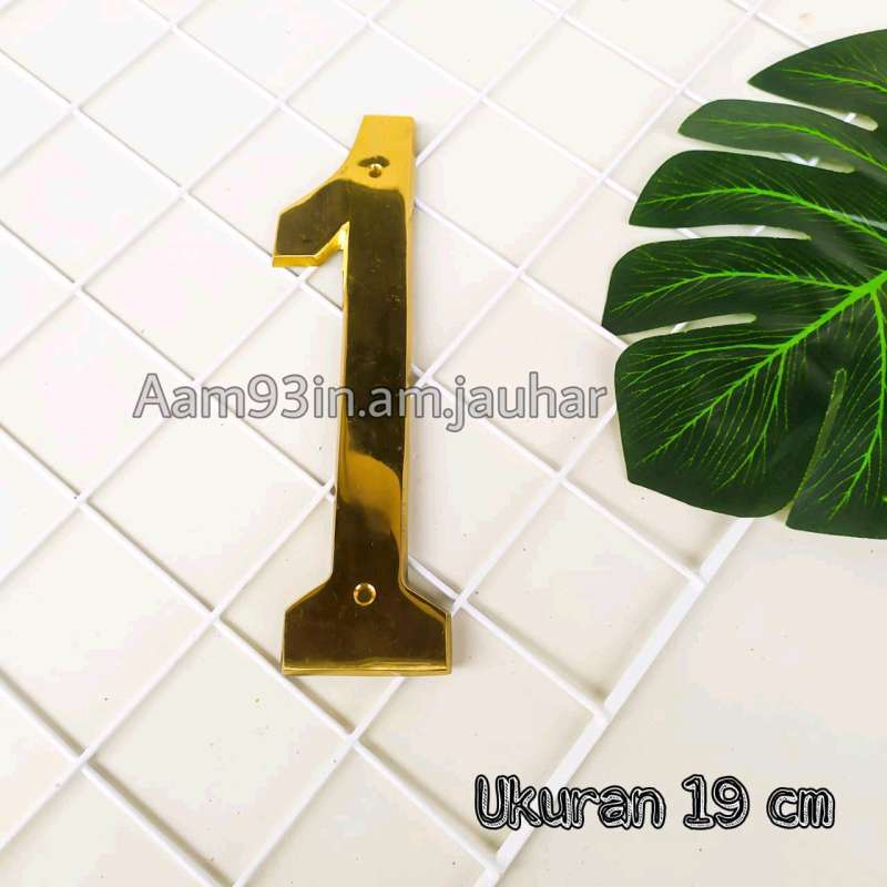 Jual Nomor Kuningan 19 cm x 14 cm tebal 6 mm Huruf Rumah angka rumah ...