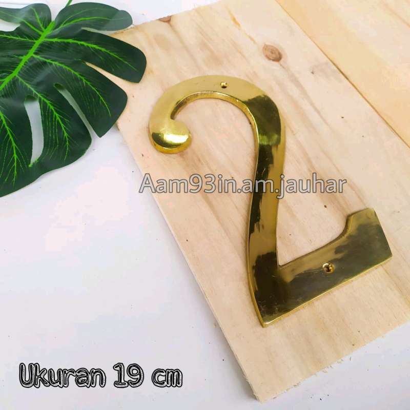 Jual Nomor Kuningan 19 cm x 14 cm tebal 6 mm Huruf Rumah angka rumah ...