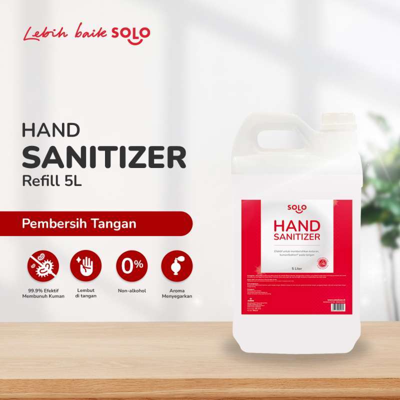 Jual Solo Hand Sanitizer Refill Non-Alkohol / Antiseptic Hand Sanitizer -5L di Seller SOLO CLEAN ...