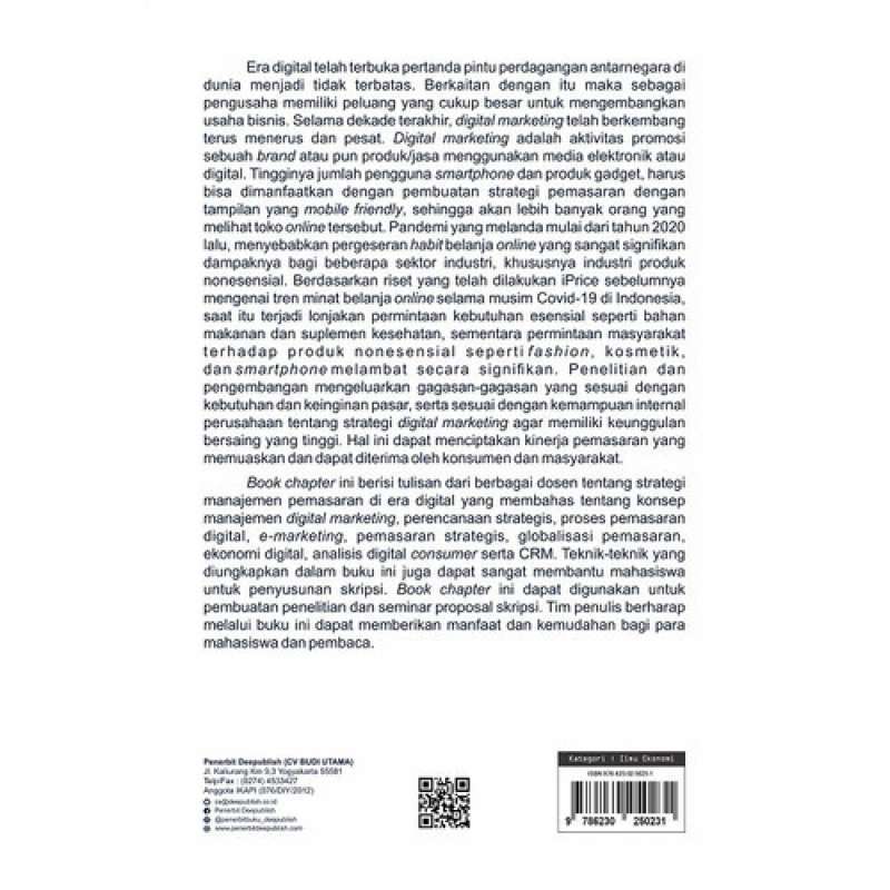 Promo Deepublish Buku Strategi Manajemen Pemasaran Di Era Digital - Bw Diskon 3% Di Seller ...