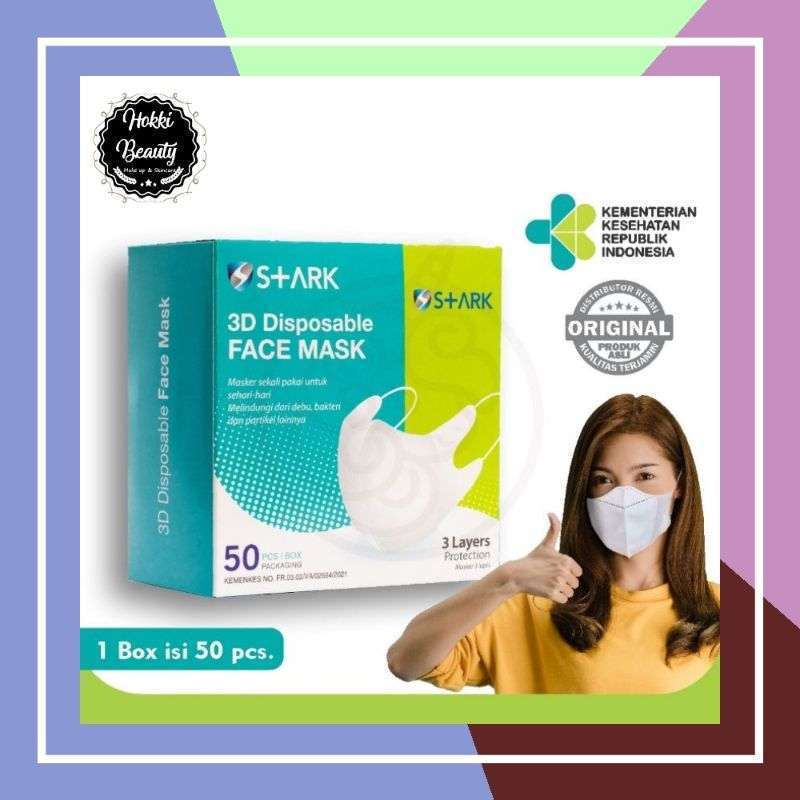 Jual Masker 3 ply Kemenkes Biasa/Duckbill S+ark Stark isi 50 pcs di ...