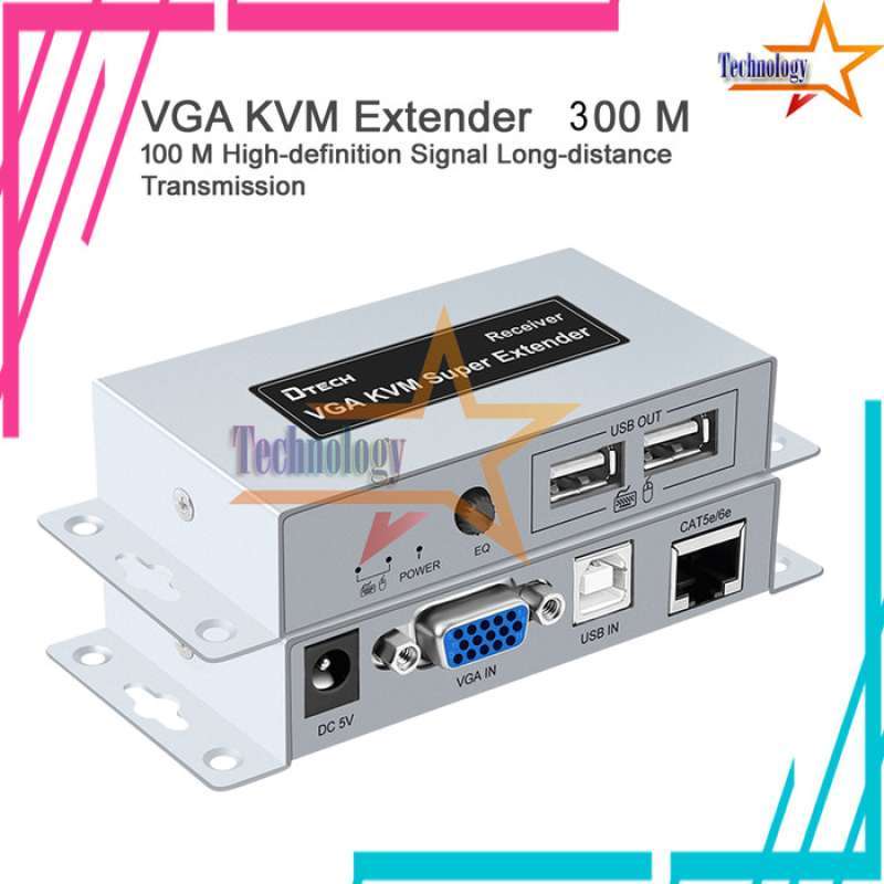 Promo Kvm Vga Ip Extender Via Lan Cat5E/6 (Over Router/Switch) Up 300M ...