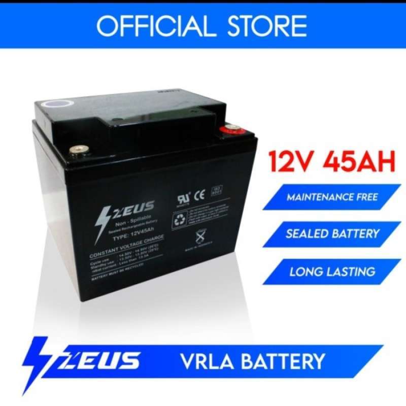 Promo Aki Baterai Ups Solar Panel Vrla Gel 12V 45Ah Zeus Vrla Diskon 12 ...
