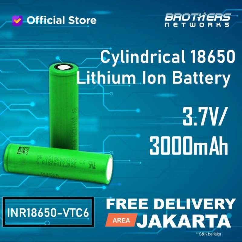 Jual HIGH DRAIN LITHIUM BATTERY 18650 3000mAh - VTC6 3.7V 3AH di Seller ...