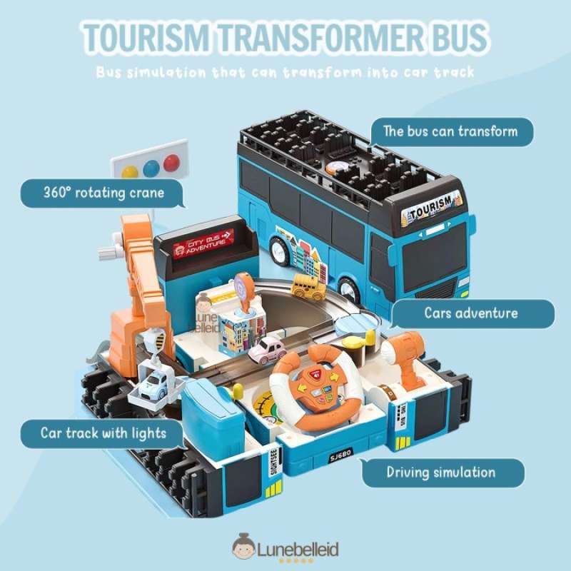 Promo Tourism Transformer Track Bus Diskon 9% di Seller Louellaa Shop ...